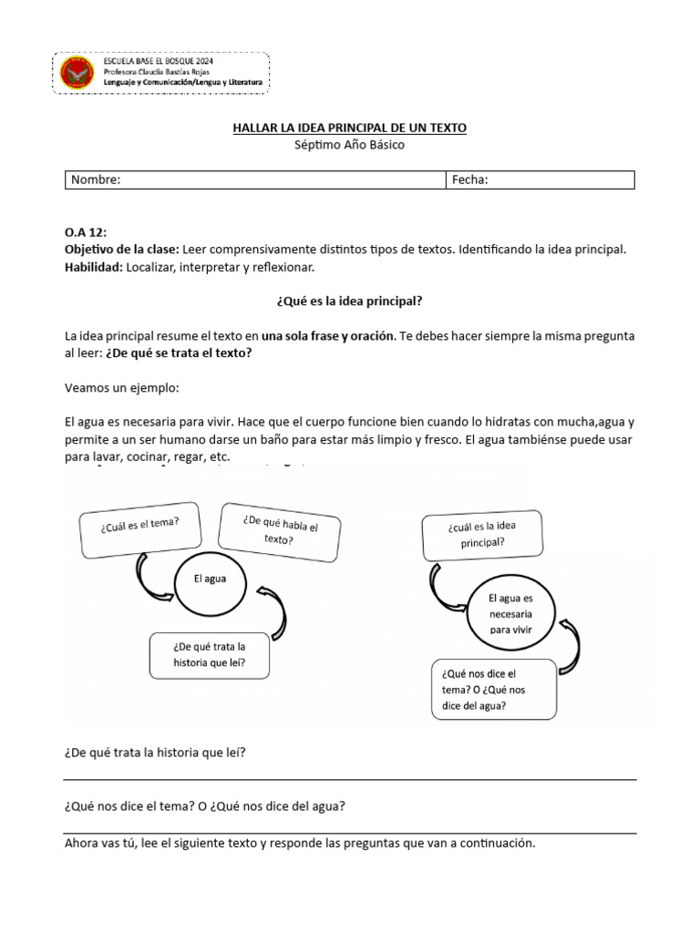 Hallar La Idea Principal de Un Texto | Descargar gratis PDF | Marte | Agua