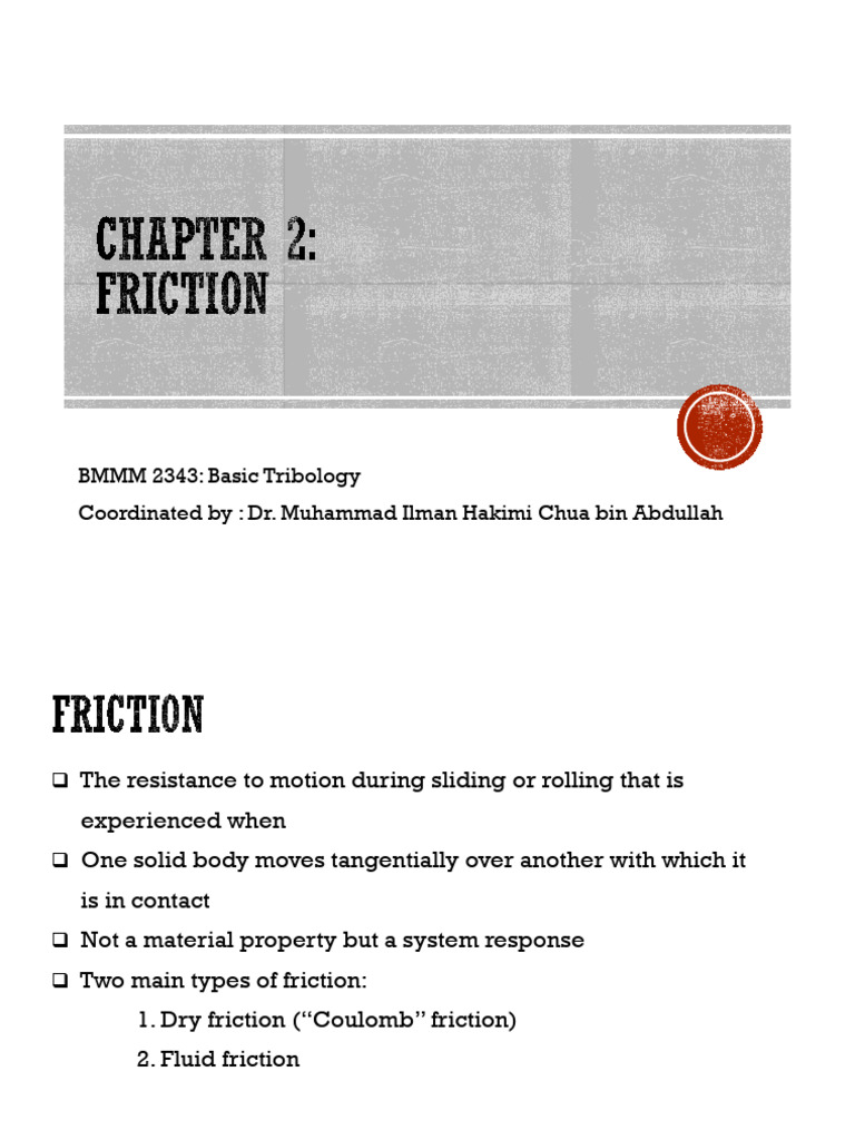 CHAPTER 2 - Friction | Download Free PDF | Friction | Wear