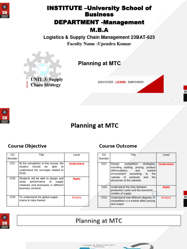 Planning at MTC | Download Free PDF | Supply Chain Management | Supply ...