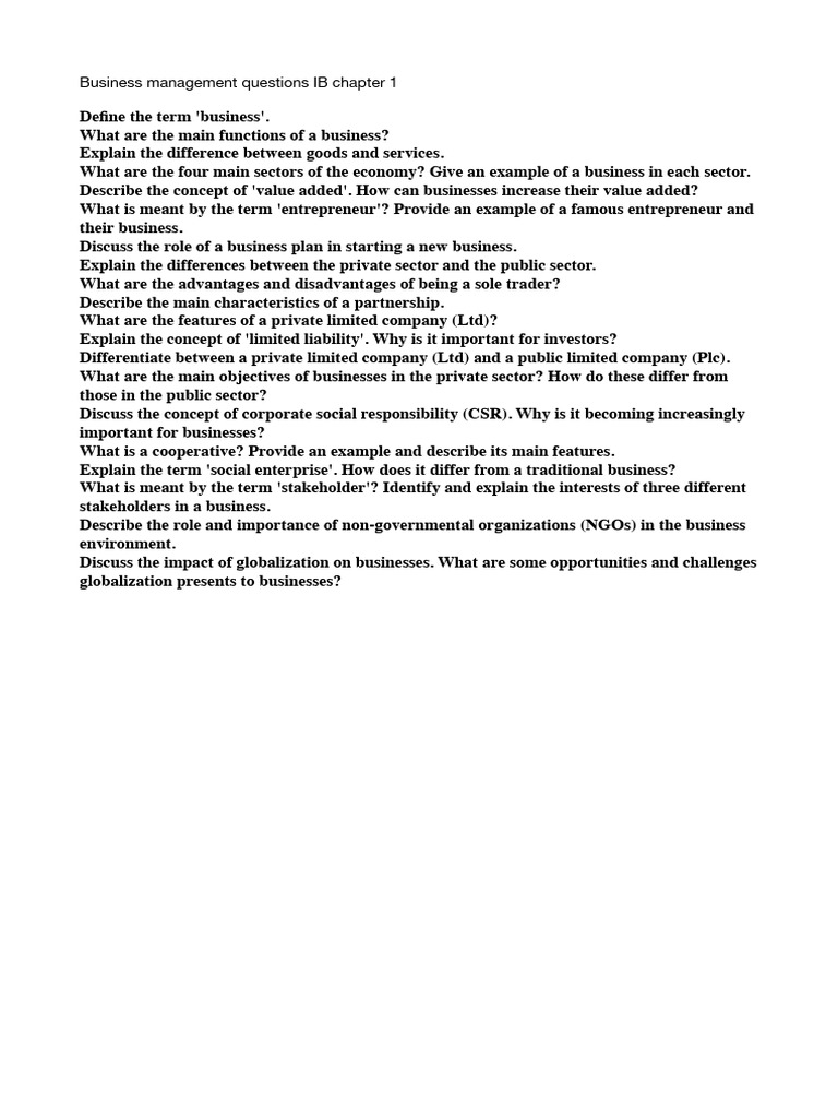 Business Management IB | PDF