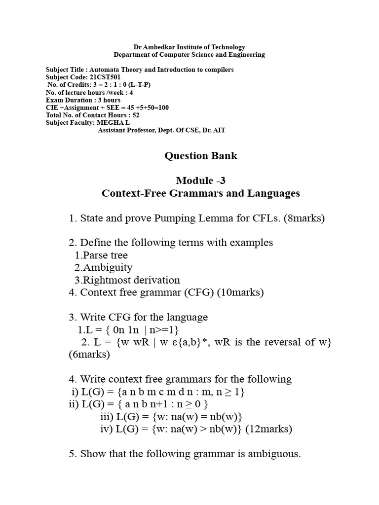 Automata Theory & Compiler Design Guide | PDF | Compiler | Computing
