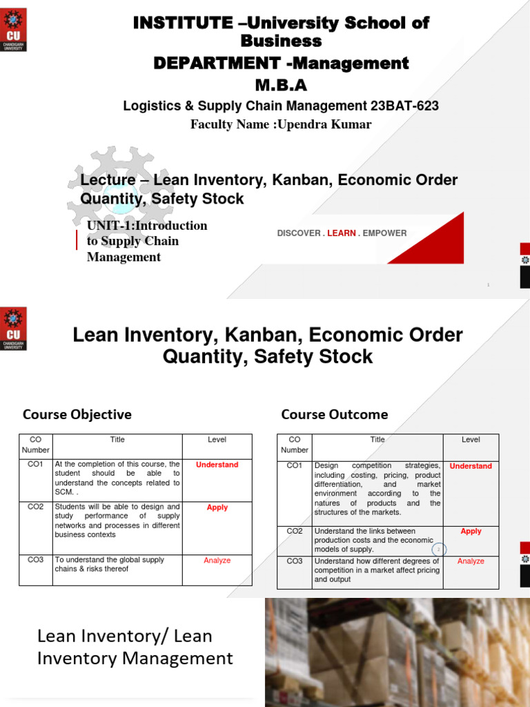 Lean Inventory, Kanban, Economic Order Quantity, Safety Stock | PDF ...