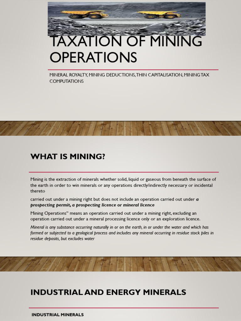 Taxation of Mining Operations | PDF | Expense | Interest