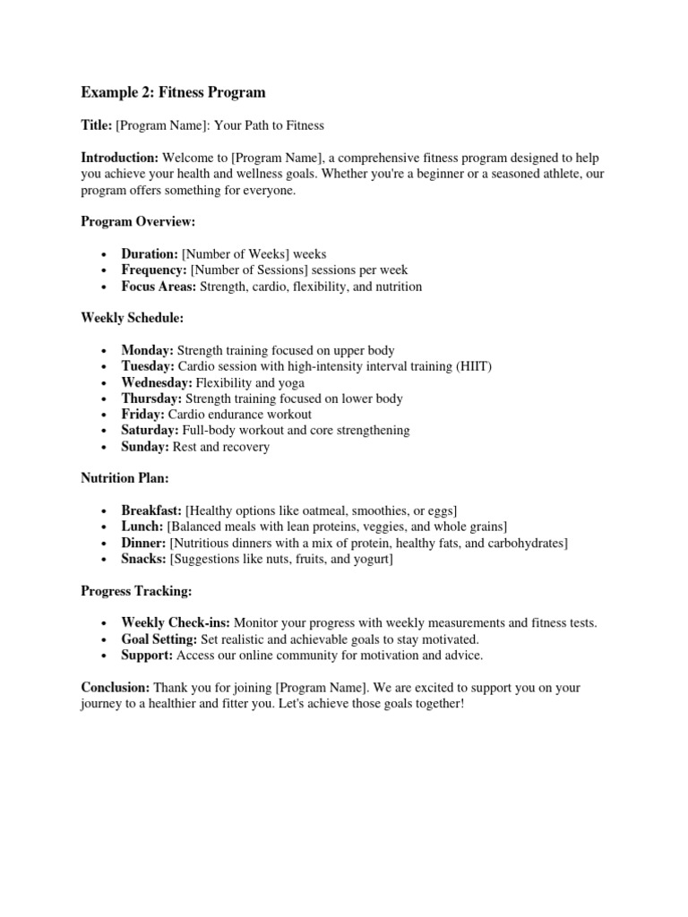 Fitness Program Template | PDF