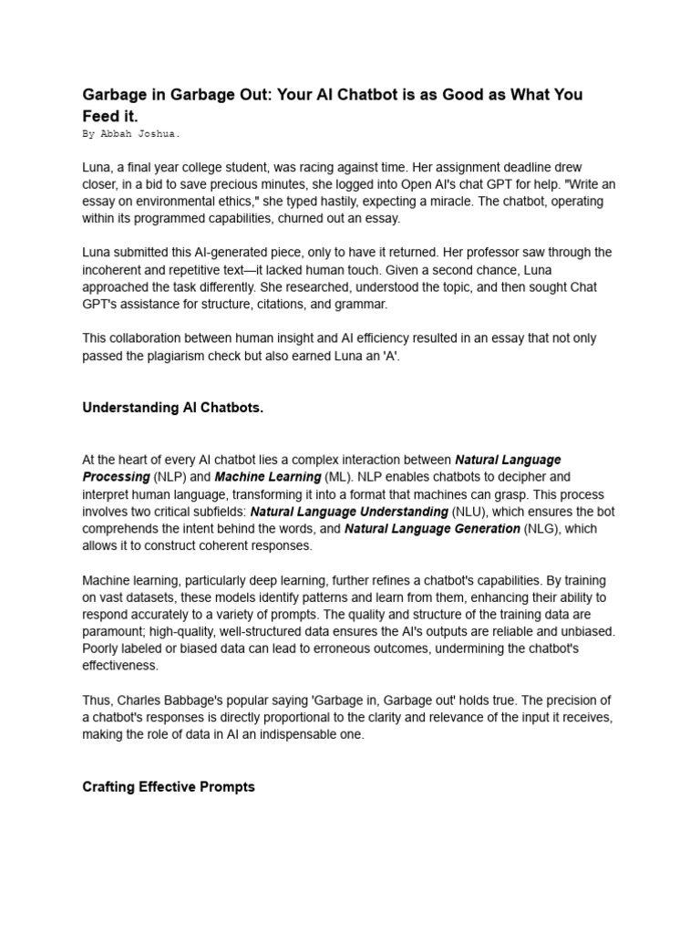 Mastering AI Chatbot Prompts for Success | PDF | Artificial ...