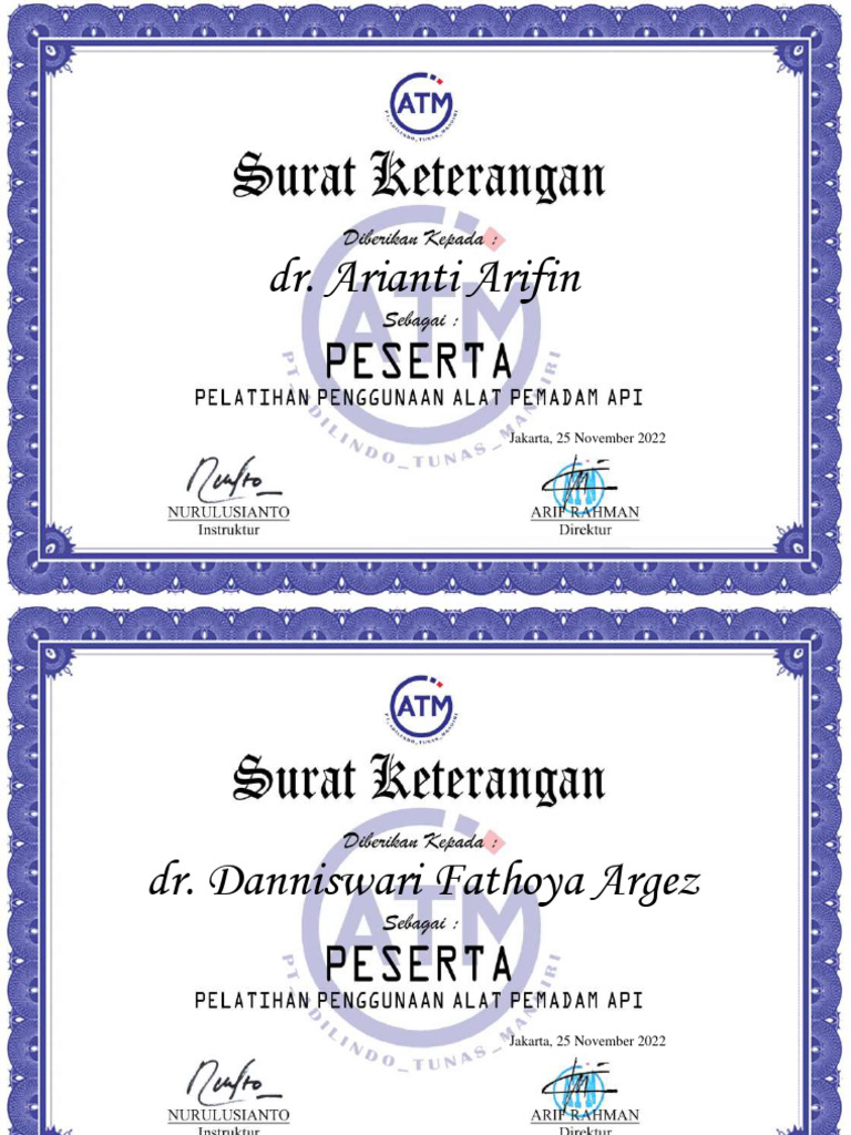Surat Keterangan PT ATN 2022 Ok | PDF