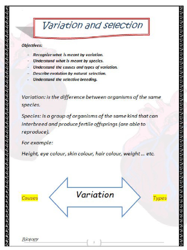 Variation & Selection | PDF