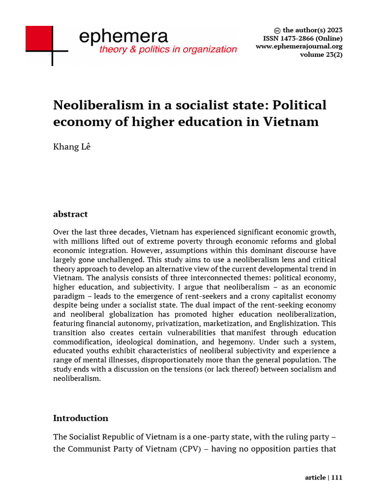 23 (2) Lê | PDF | Neoliberalism | Capitalism