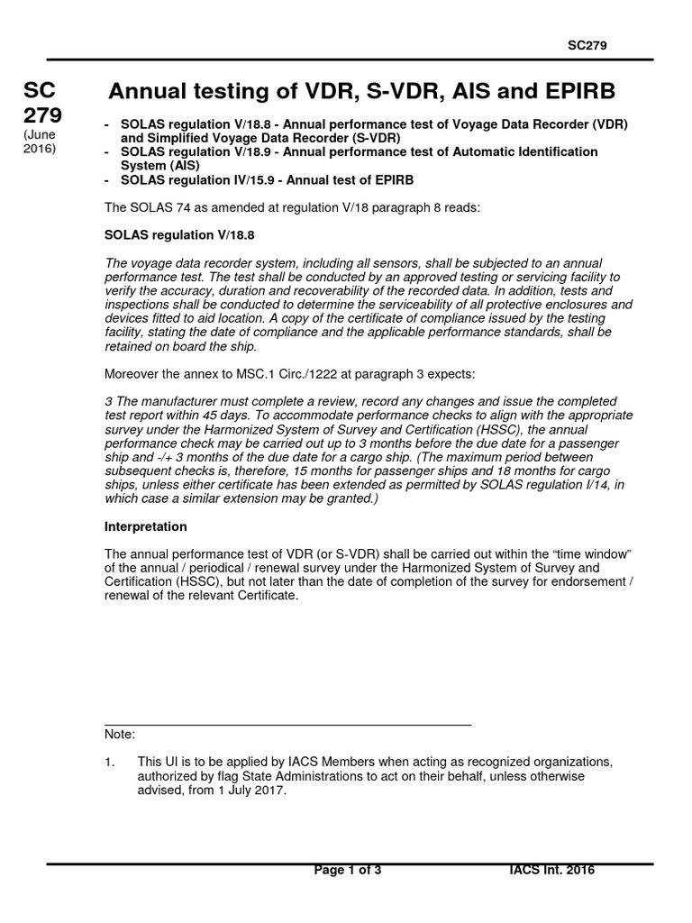 VDR Inspection | PDF