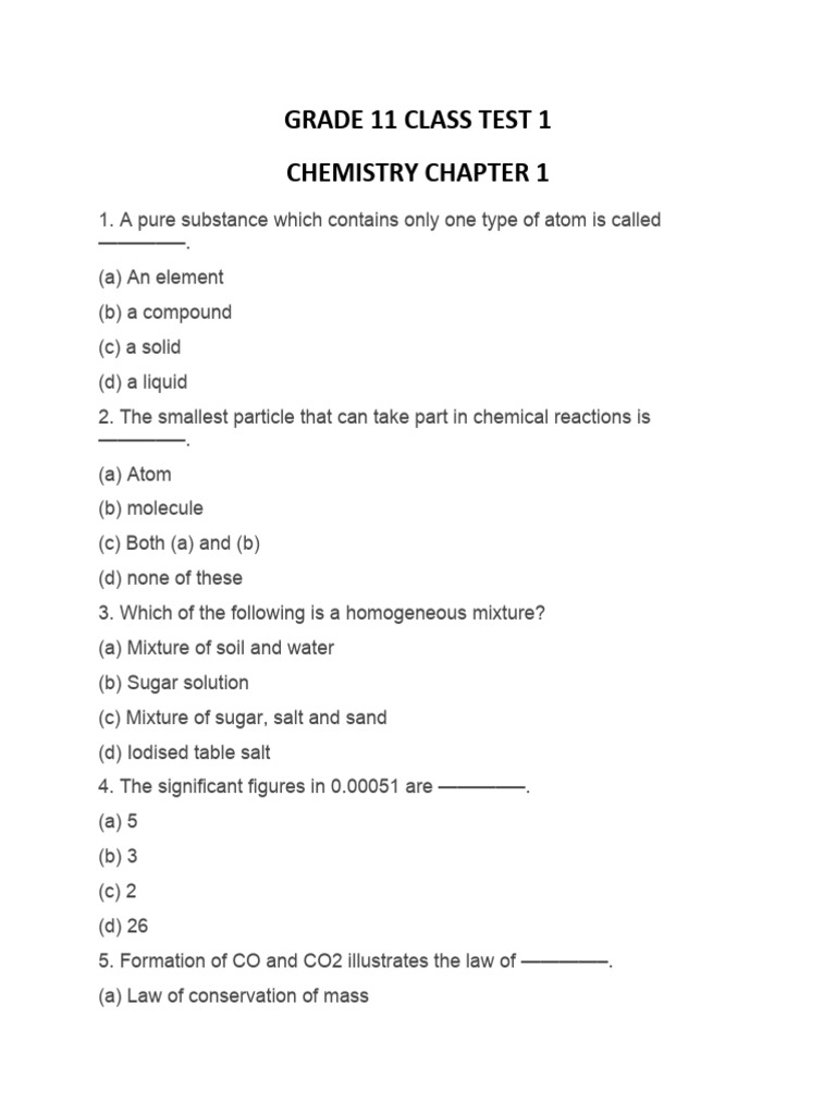 GRADE 11 CLASS TEST 1 | PDF