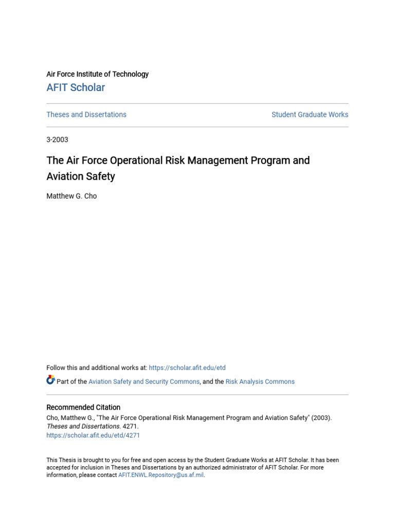 Air Force Risk Management & Safety | PDF | F Test | Methodology