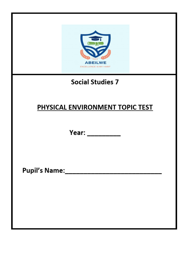 Physical Environment Topic Test WITH PERMISSION | PDF | Rain | Agriculture