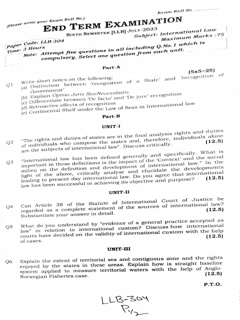 International Law Pyqs | PDF