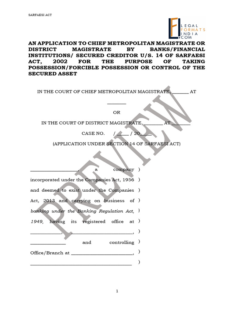 Application To Chief Metropolitan Magistrate Sample | PDF | Banks | Banking