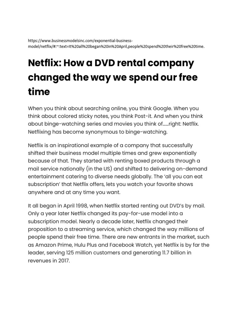 Netflix Digital Transformation | PDF | Netflix | Business Model