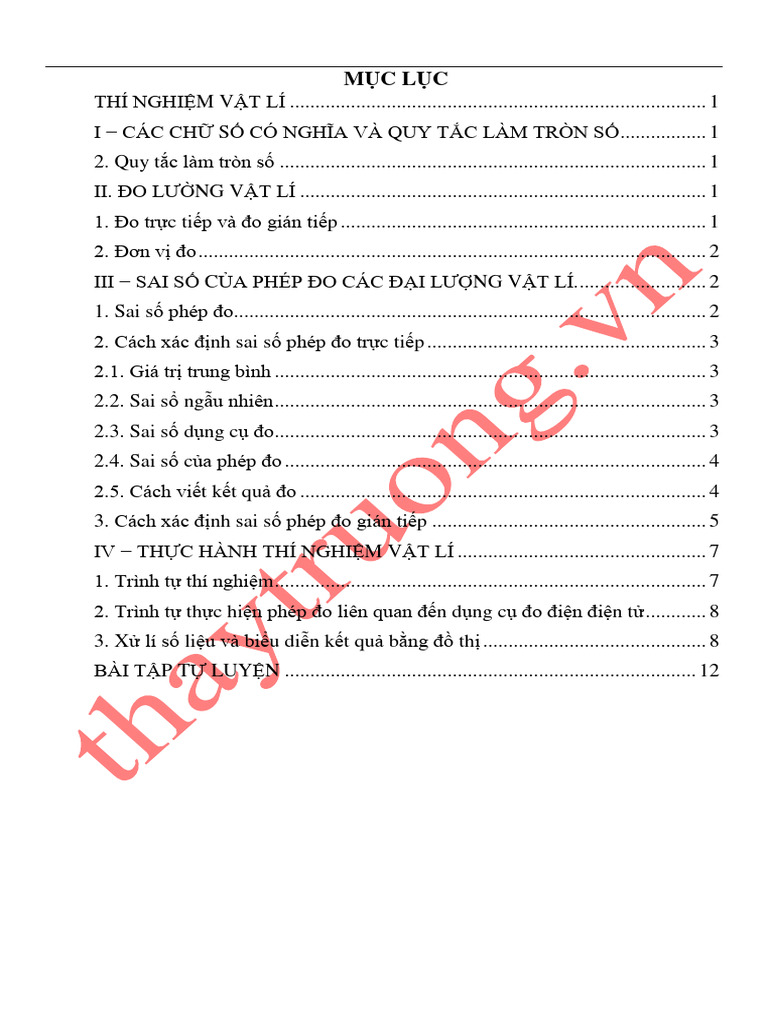 Thi Nghiem Vat Ly | PDF