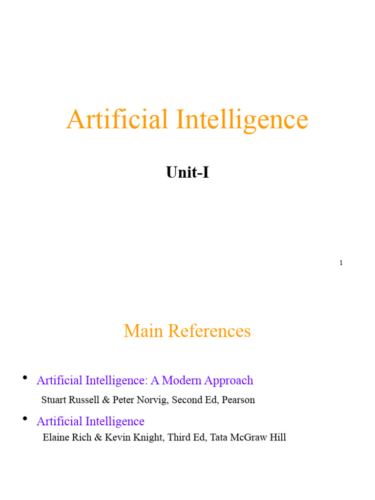 Artificial Intelligence: Unit-I | PDF | Artificial Intelligence | Intelligence (AI) & Semantics