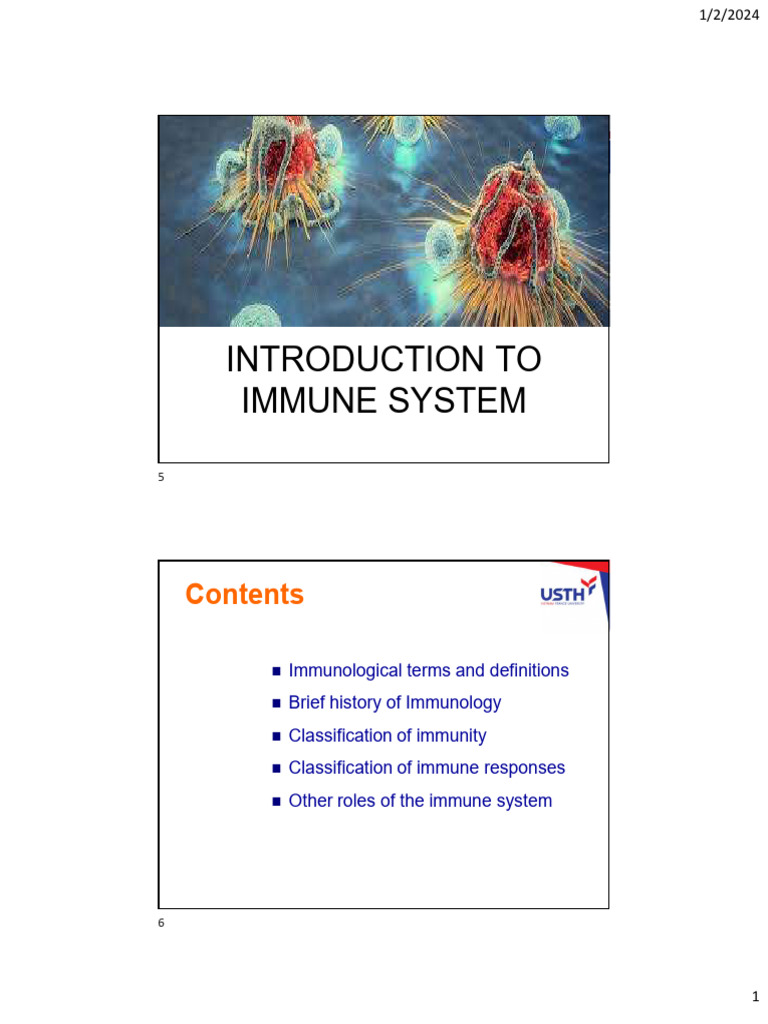 1. Introduction to Immune System | Download Free PDF | Immune System | Adaptive Immune System
