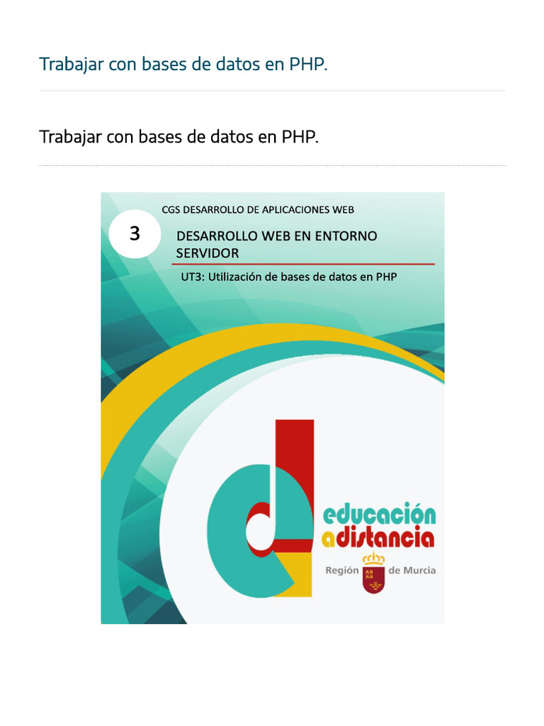 DWES03 Contenidos PDF | PDF | Mi sql | Php