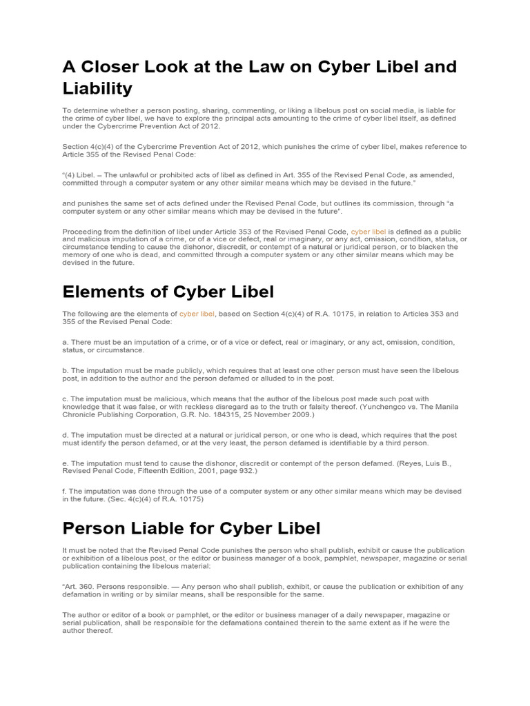 4 libel | Download Free PDF | Defamation | Misconduct