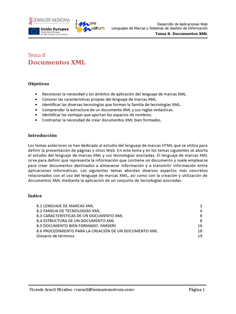 01 Tema 8 | PDF | Xml | Lenguaje de marcado