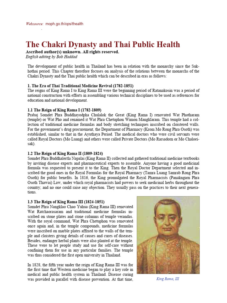 Chakri Dynasty | PDF | Dentistry | Medicine