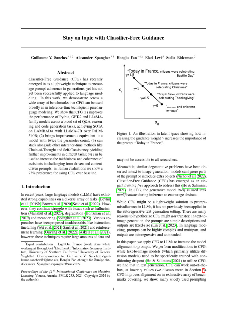 Classifier Free Guidance For Language Models ICML2024 | PDF