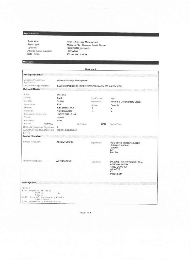 LC Swift Report | PDF