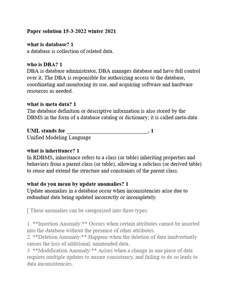 Rdbms Sol w2021 PDF | PDF | Database Transaction | Databases