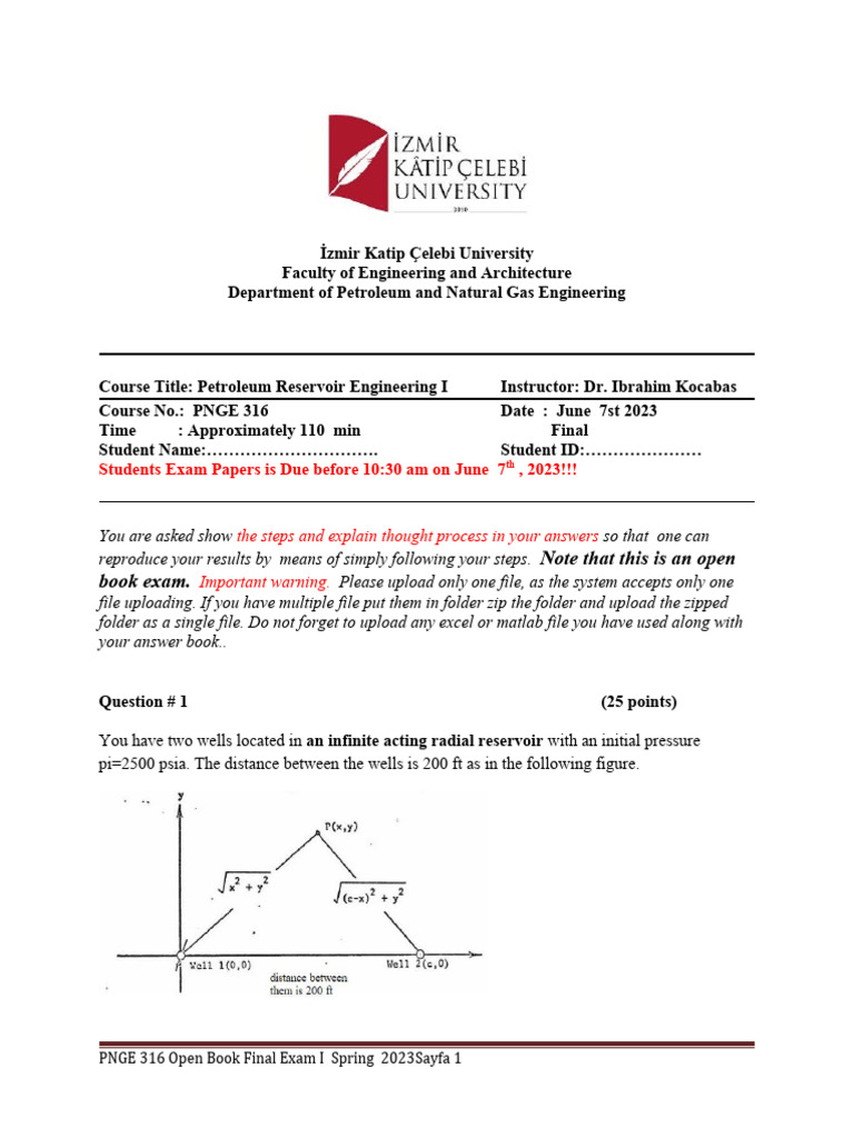 Pnge 316 Final Spring 2023 | PDF | Petroleum Reservoir | Permeability (Earth Sciences)