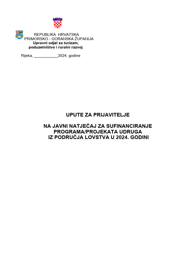 Upute Za Prijavitelje | PDF