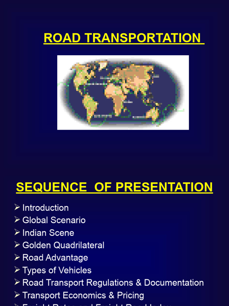 Road Transport Ation | PDF | Cargo | Transport Infrastructure