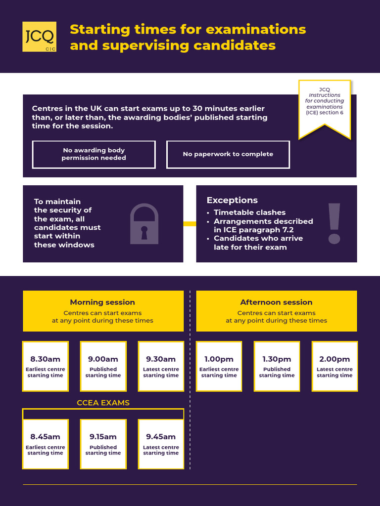 JCQ Infographic Exam Starting Times Final Version | PDF ...