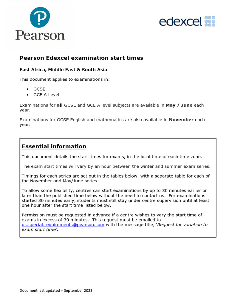 Edexcel Exam Timetable 2026 Overview | PDF | United Kingdom ...