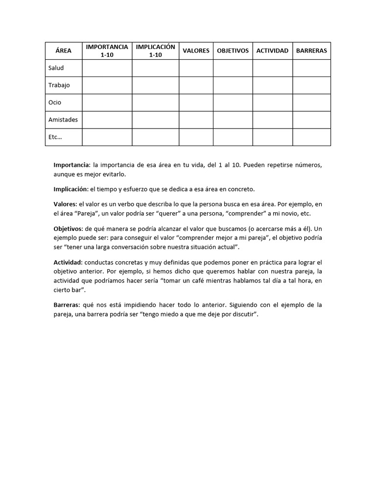 Ejercicio Valores ACT | PDF