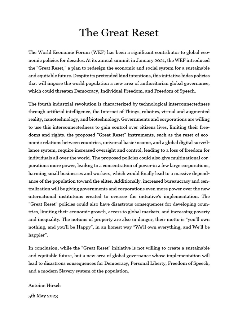 The Great Reset | PDF