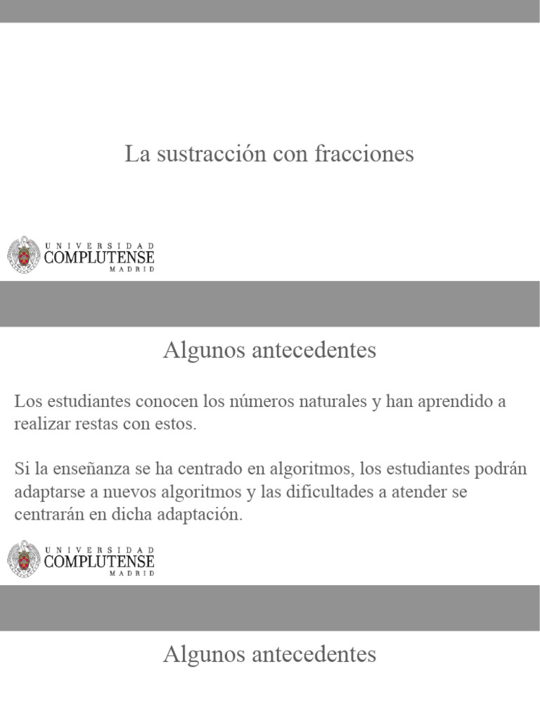 07 Fracciones y Decimales (Resta de Fracciones) | PDF | Sustracción ...