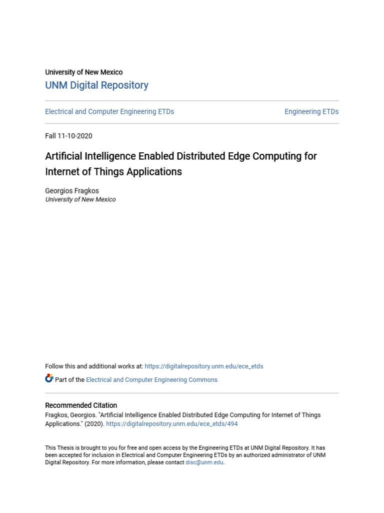 AI Enabled Distributed Edge Computing_MS thesis | Download Free PDF | Internet Of Things | Game ...