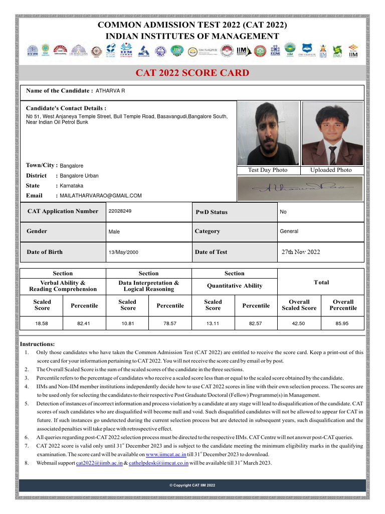 Cat 2022 | PDF | Data Collection | Standardized Tests