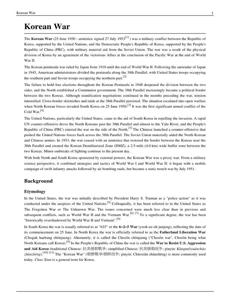 (Article) Korean War | PDF | Korean War | Battle Of Inchon