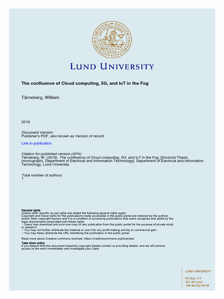 Cloud Computing, IoT, 5G, Fog-PhD Thesis | PDF | Cloud Computing | Internet Of Things