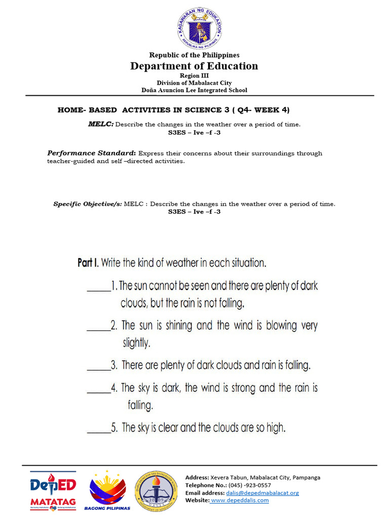 Home Based in Science 3 Q4 Week 4 | PDF | Career & Growth | Science ...