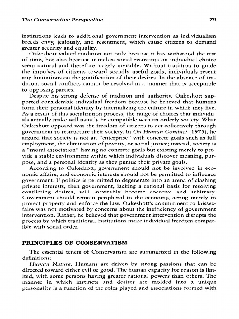 Principles of Conservative Appraoch | PDF | Individualism | Justice