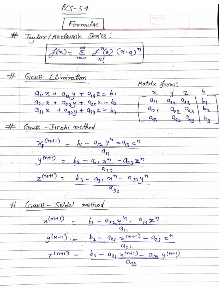 All Important Formulas of BCS-54 | PDF