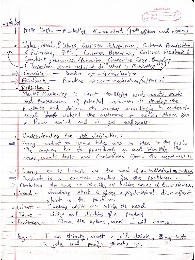 Marketing Notes Pdf