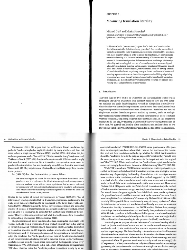 Carl, Michael + Schaeffer, Moritz (2017) - Measuring Translation ...