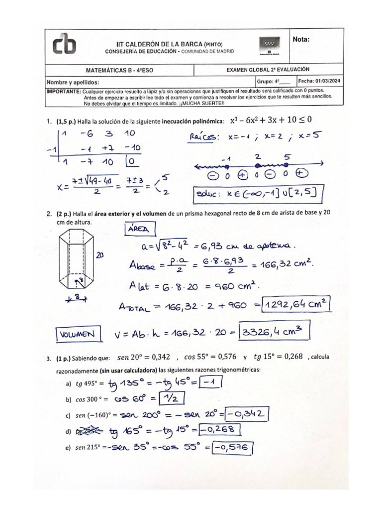 Solución Ex. Global 2 Eval | PDF
