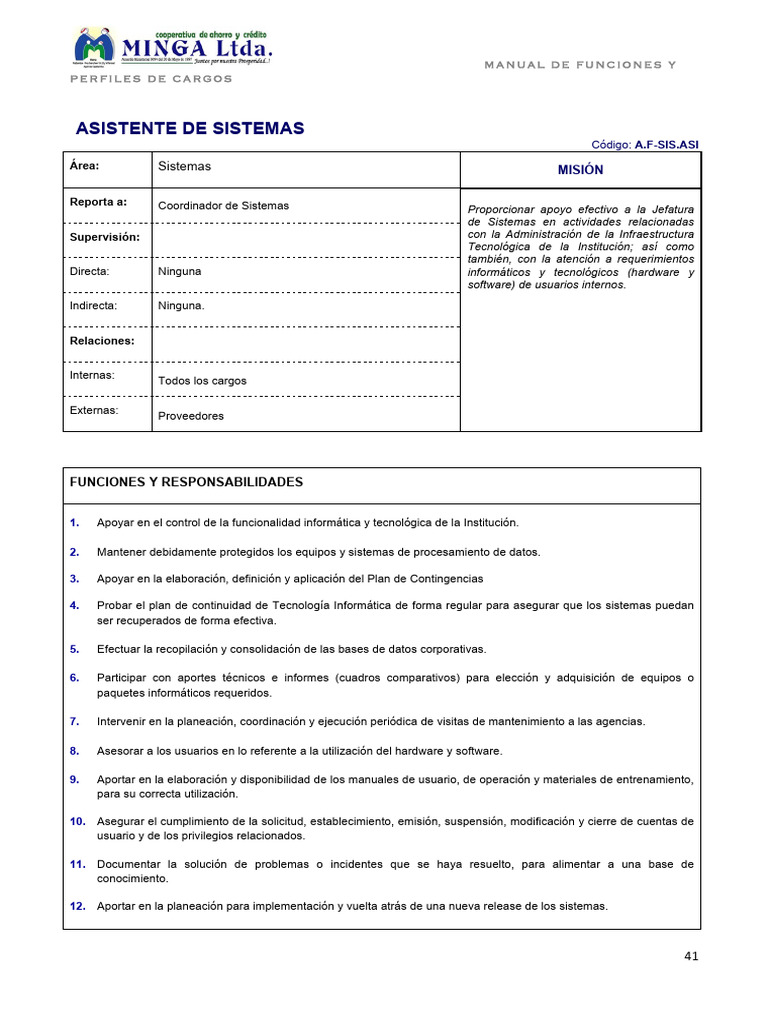 ASISTENTE DE SISTEMAS | PDF | Informática | Software