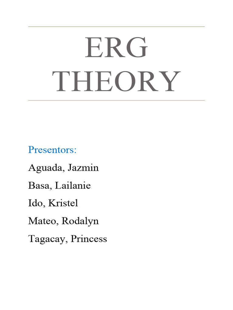 Understanding ERG Theory in Education | PDF | Motivational | Motivation