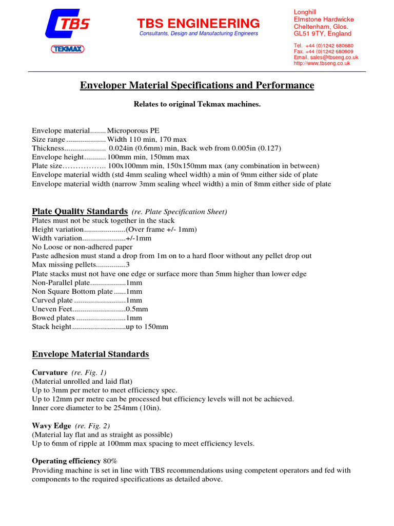S2000 Enveloper Material Specifications and Performance - Issue 2 | PDF | Envelope | Secondary ...